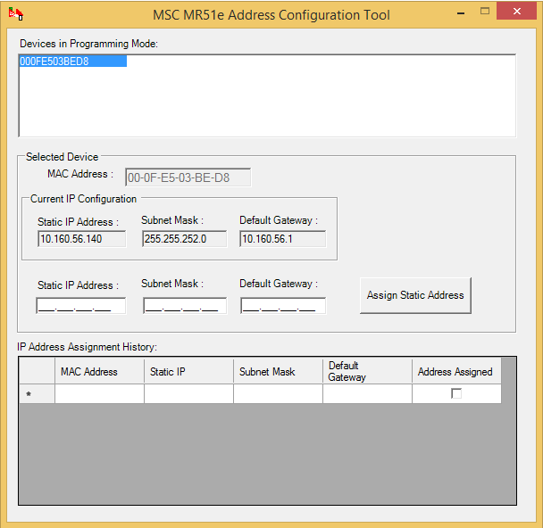 Configurer le MR51e pour l’utilisation du mode d’adressage IP statique