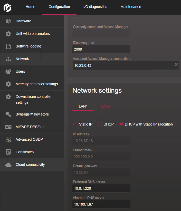 Configurer les propriétés réseau de l'unité Synergis Cloud Link